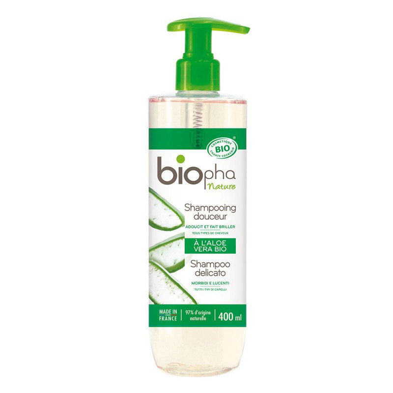 Champú ecológico Suave - Aloe vera - Biopha Nature - 400 ml. - BIOferta