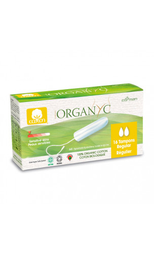 Tampon bio Régulier - Coton organique - Sans applicateur - Organyc - 16 ...