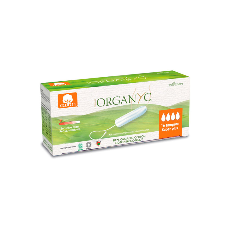 Tampon bio Super Plus - Coton organique - Sans applicateur - Organyc ...